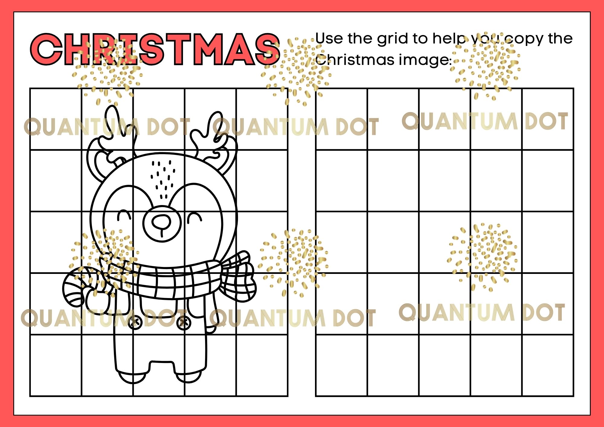 Reindeer Grid Drawing Challenge - QUANTUM DOT