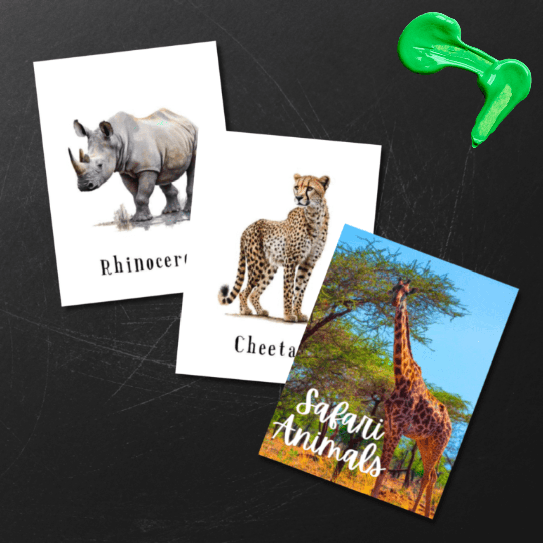 Safari Animals Flashcards for Kids – Set of 12 | Printable Wildlife ...